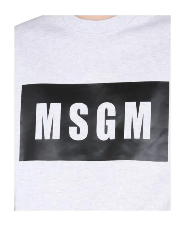 MSGM Logo Print Cotton Sweatshirt