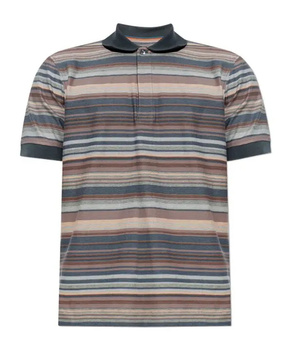 Paul Smith Stripe Knit Polo Shirt