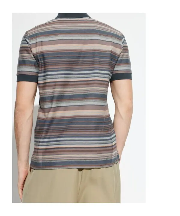 Paul Smith Stripe Knit Polo Shirt