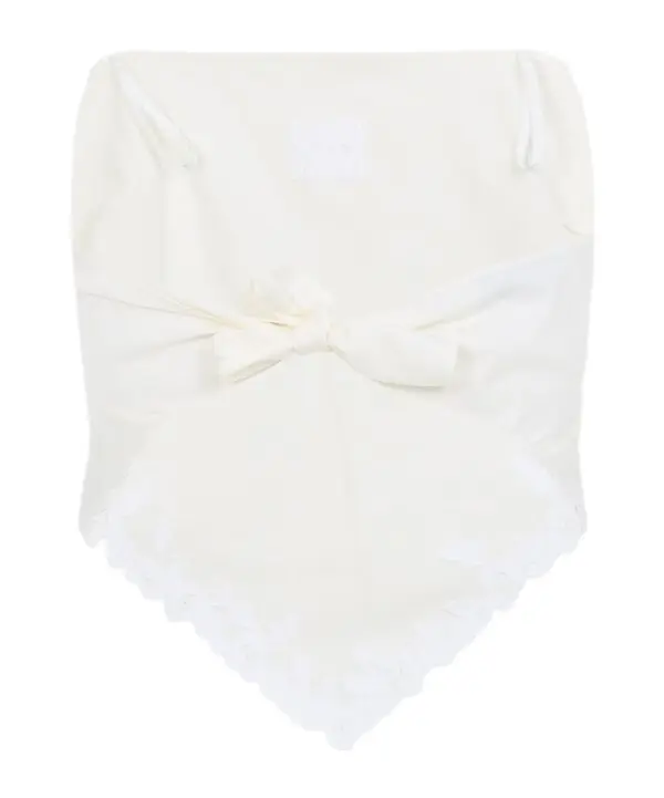 Miu Miu Embroidered Slubbed Canvas Bandana Top