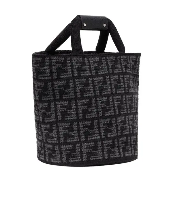 Fendi Ff Monogrammed Cashmere Shopping Bag