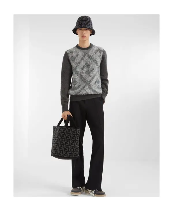 Fendi Ff Monogrammed Cashmere Shopping Bag
