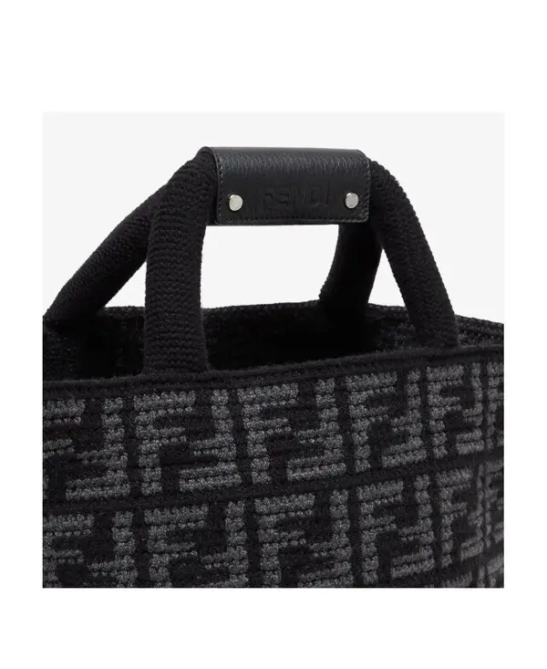Fendi Ff Monogrammed Cashmere Shopping Bag