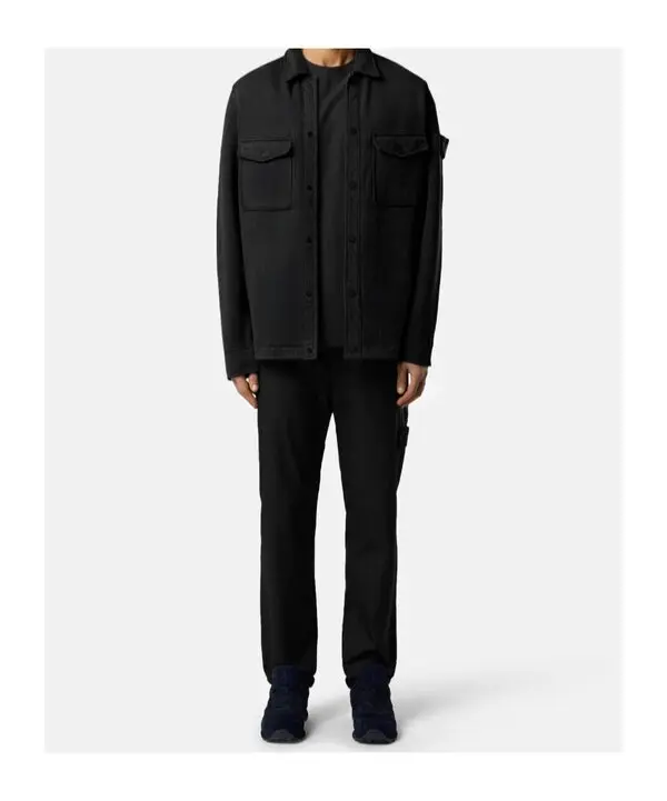 Stone Island Regular-fit Collared Sweatshirt With Chest Pockets