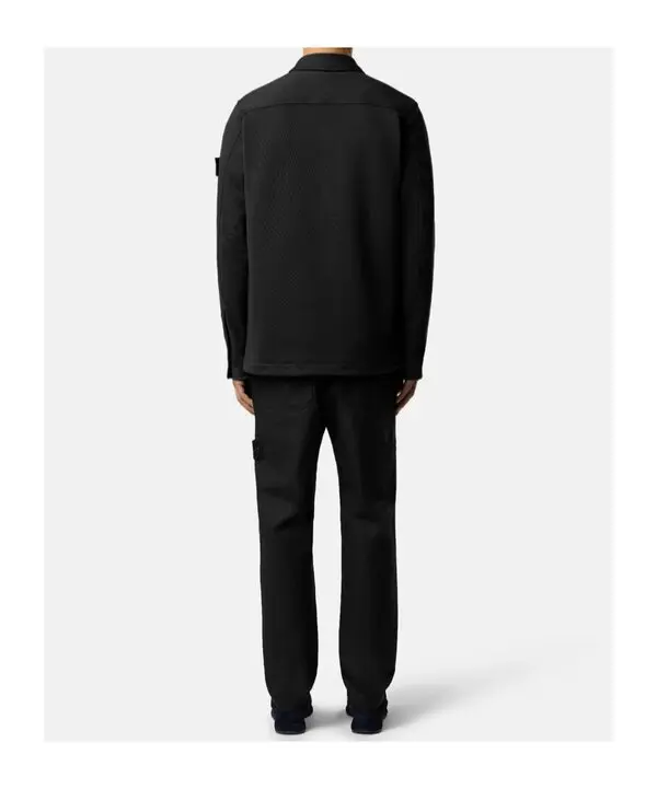 Stone Island Regular-fit Collared Sweatshirt With Chest Pockets