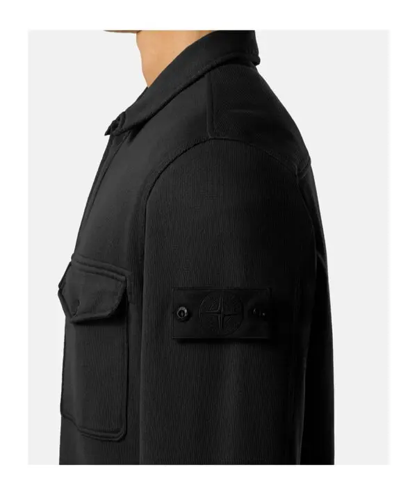 Stone Island Regular-fit Collared Sweatshirt With Chest Pockets