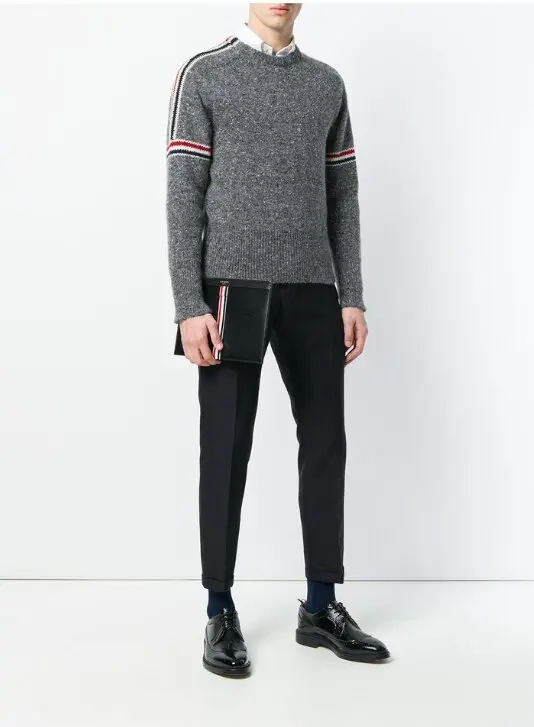 Thom Browne Vertical Intarsia Stripe Tablet Case