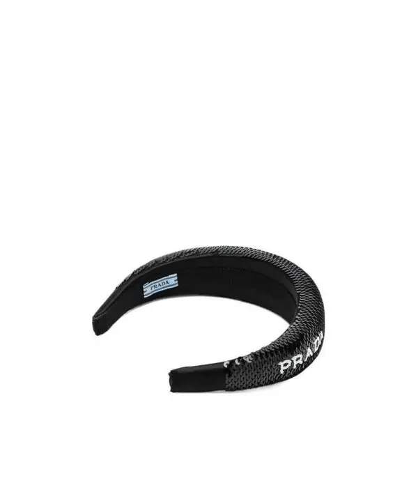 Prada Sequin Embellished Headband - Black