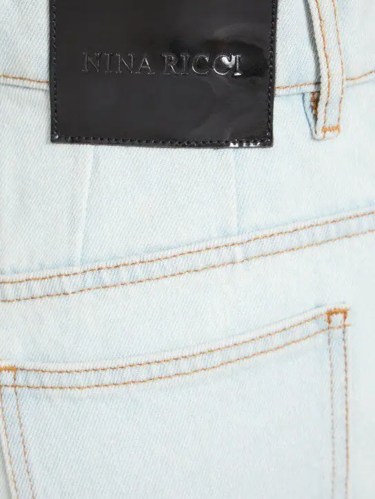 Nina Ricci High Rise Flared Cotton Denim Jeans