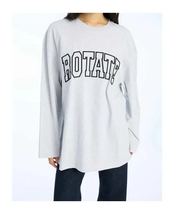 ROTATE BY BIRGER CHRISTENSEN Long Sleeve T-shirt With Embroidered Logo
