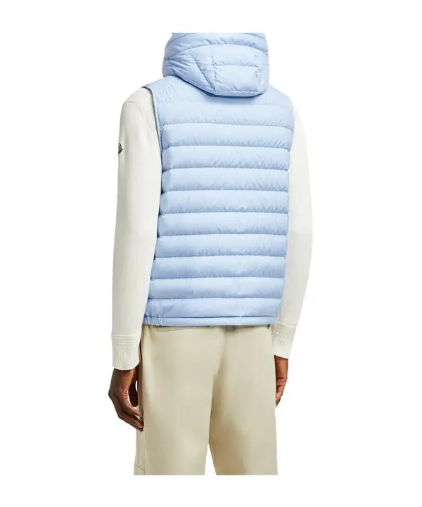 Moncler Bourget Hooded Down Vest - Light Blue