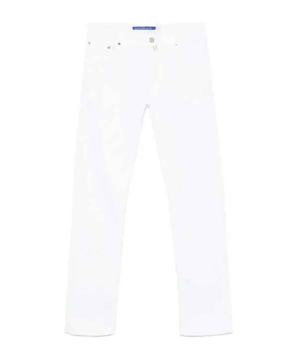 Jacob Cohen Logo Patch Slim-fit Pants - Naturale