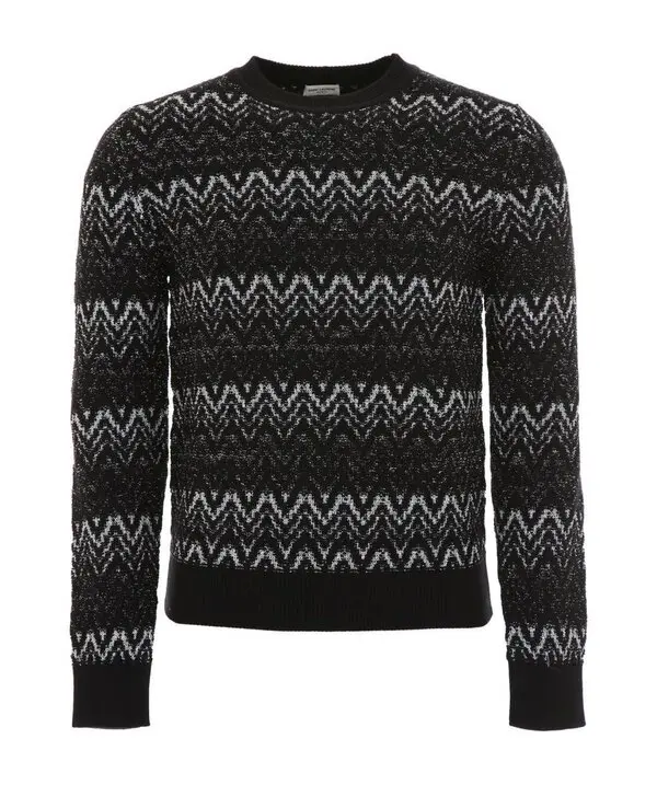 Saint Laurent Embroidered Wool Knit Sweater
