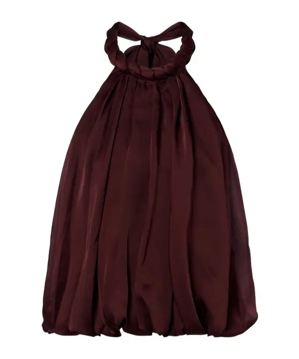 Zimmermann Luna Halterneck Silk Top - Wine Red