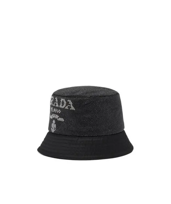 Prada Re-nylon Embellished Bucket Hat - Black
