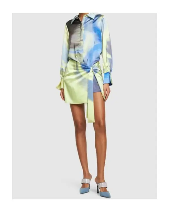 Simkhai Larson Printed Mini Shirt Dress