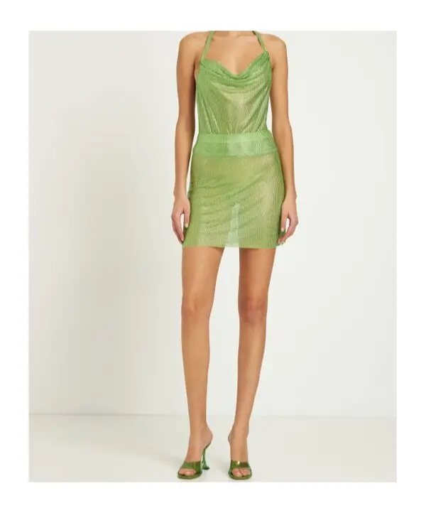 Giuseppe Di Morabito Embellished Net Mini Skirt - Green