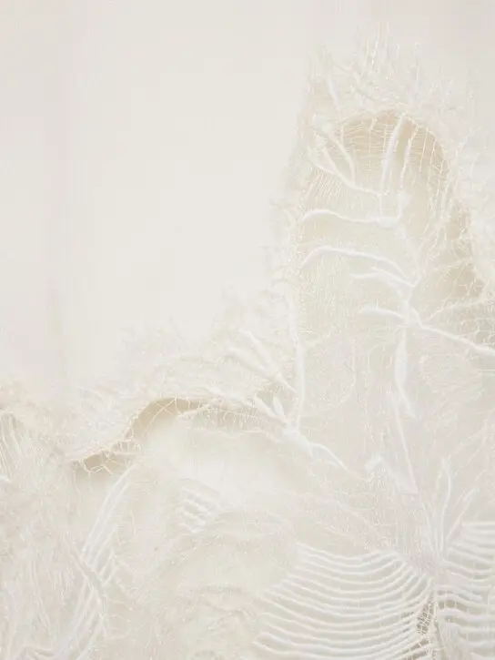 Fabiana Filippi Crepe Lace Trim T-shirt