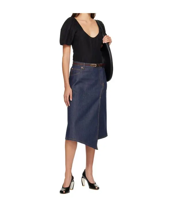 Tory Burch Smocked Neck Top With Cap Sleeves