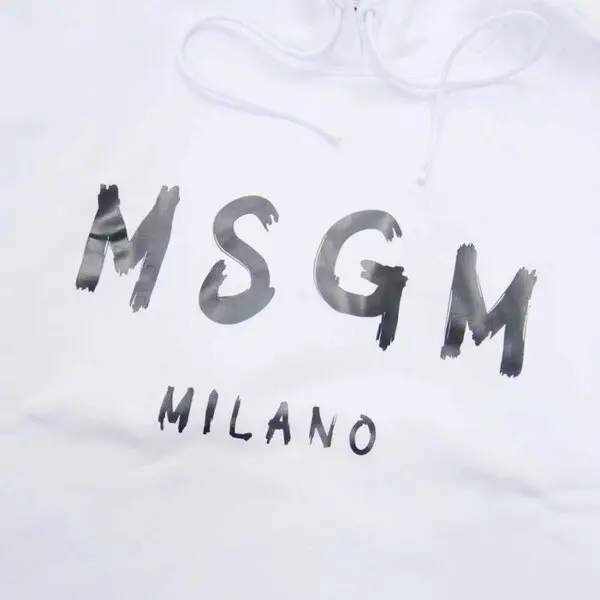 MSGM Logo Print Hooded Sweatshirt