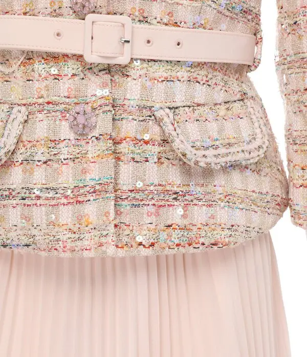 SELF-PORTRAIT Fully Pleated Flared Skirt
