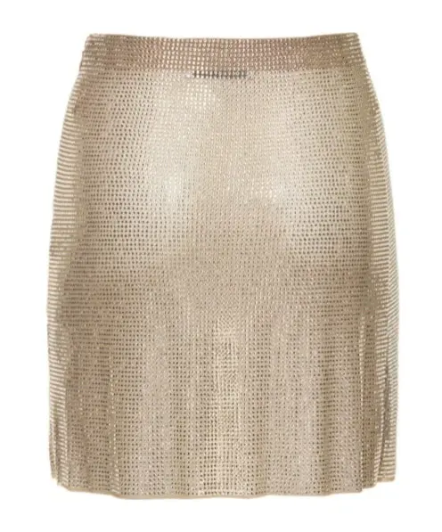 Giuseppe Di Morabito Embellished Net Mini Skirt - Nude