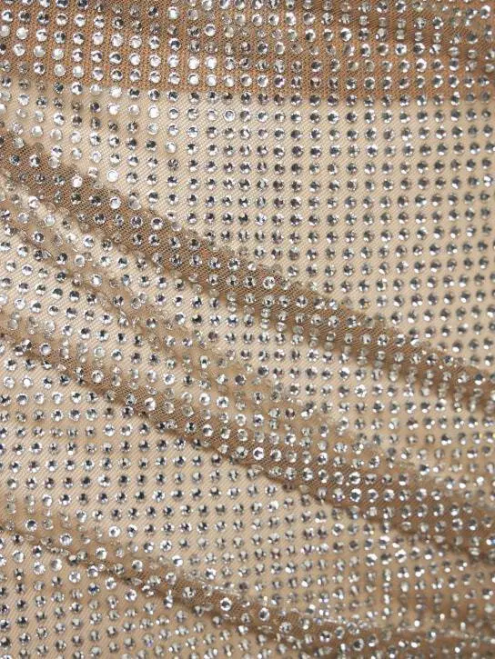 Giuseppe Di Morabito Embellished Net Mini Skirt - Nude