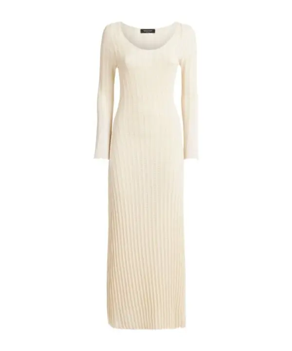 Fabiana Filippi Ribbed Maxi Dress With Strapless Slip
