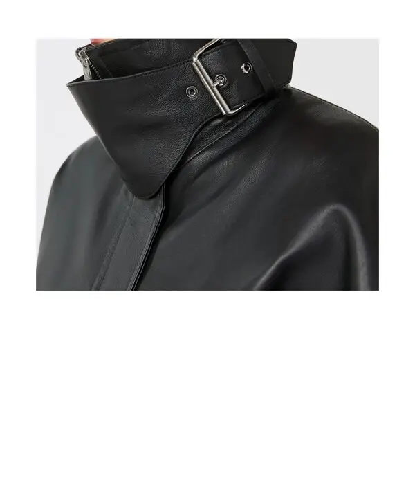 Sportmax High-neck Zipped Leather Bomber Jacket