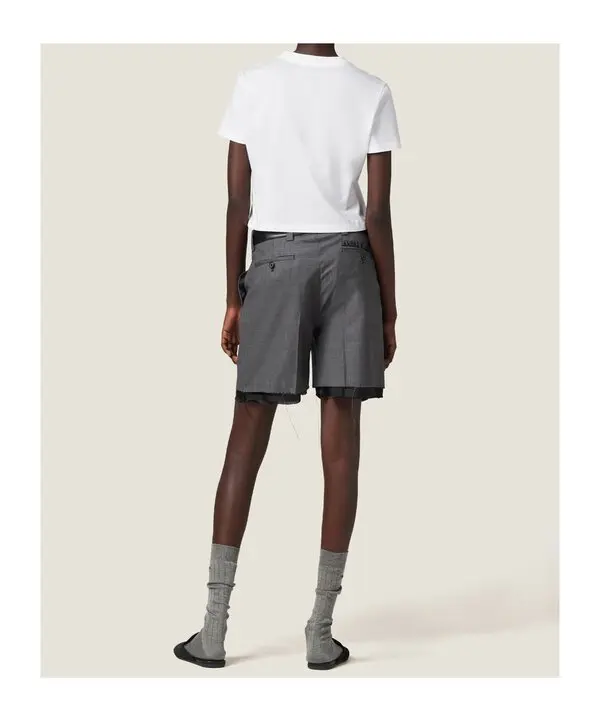 Miu Miu Embroidered Logo Jersey T-shirt