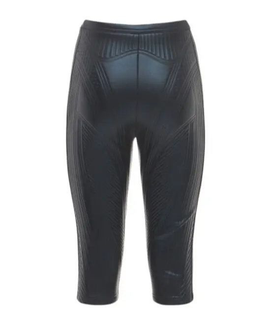 MUGLER High-waisted Glossy Embossed Motorcycle Pants