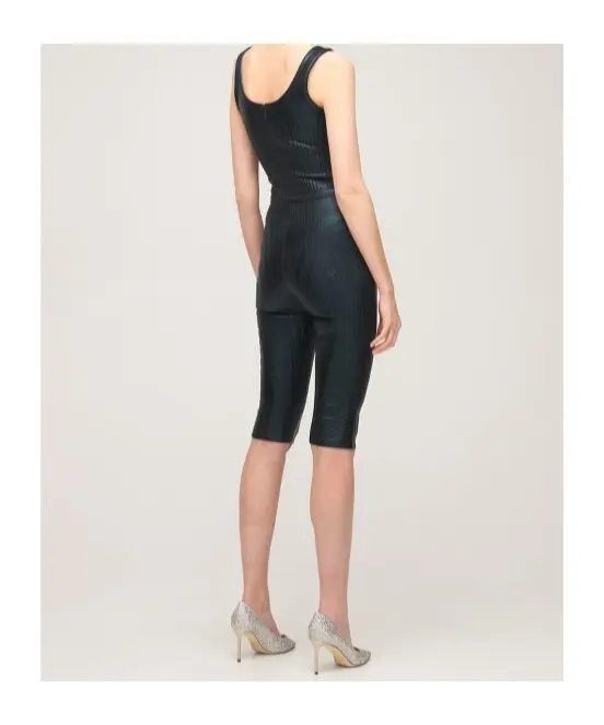 MUGLER High-waisted Glossy Embossed Motorcycle Pants
