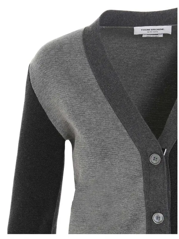 Thom Browne Color-blocked V-neck Cardigan