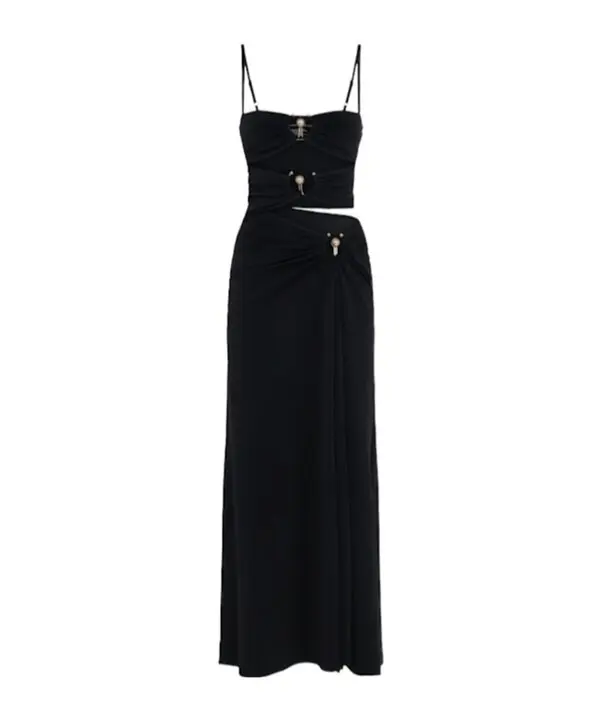 Christopher Esber Orbit Ruched Split Maxi Dress