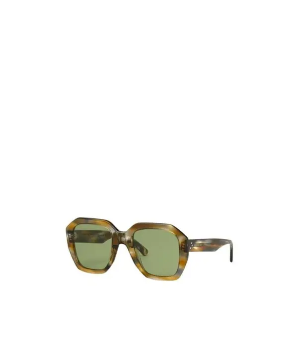 Celine Square Sunglasses With Embossed Logo Legs - Green