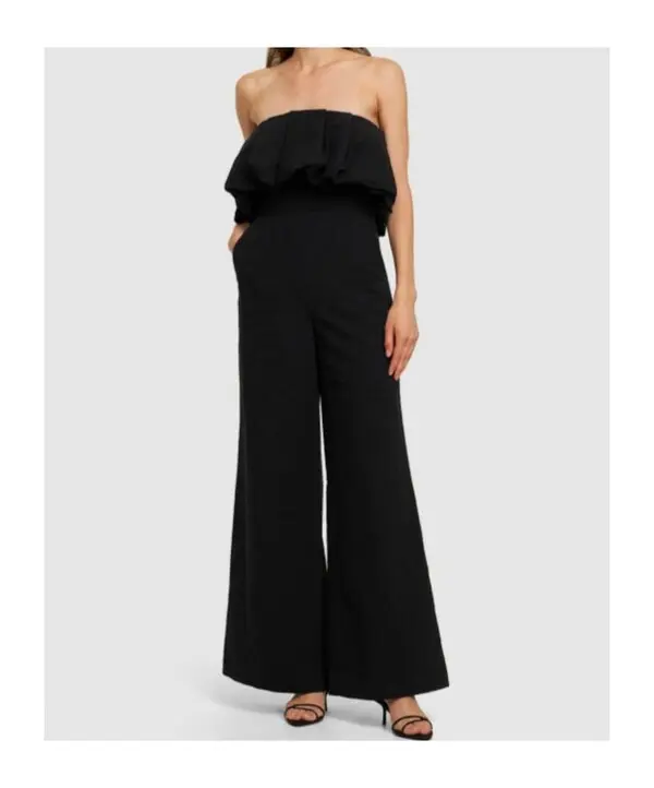 Simkhai Off-shoulder Ruffled Cotton And Linen Jumpsuit With Wide Legs