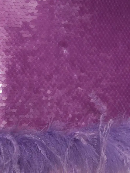 Giuseppe Di Morabito Sequined Mini Skirt With Feather Trim