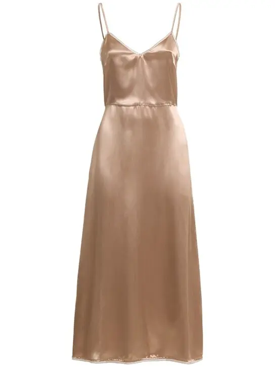 Fabiana Filippi Two-piece Satin Midi Dress With Detachable Cape