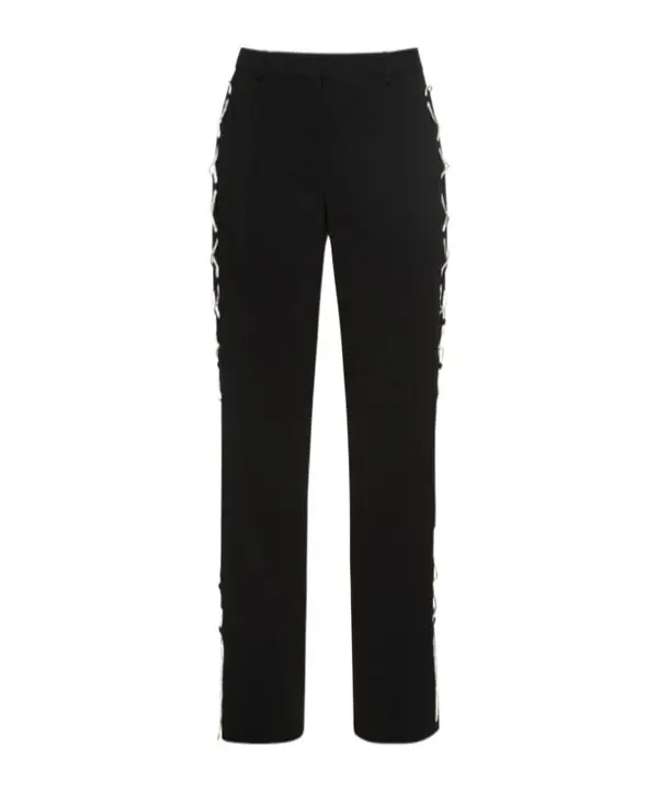 Giuseppe Di Morabito Embellished Lace-up Stretch Envers Satin Pants