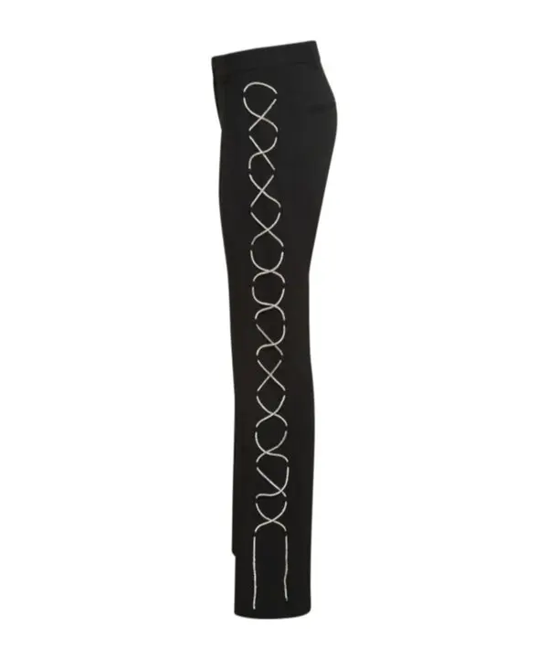 Giuseppe Di Morabito Embellished Lace-up Stretch Envers Satin Pants