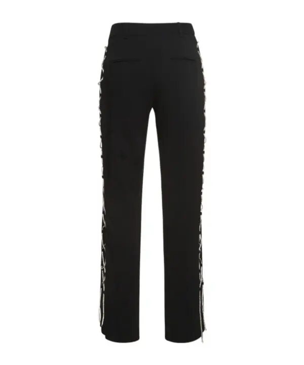 Giuseppe Di Morabito Embellished Lace-up Stretch Envers Satin Pants