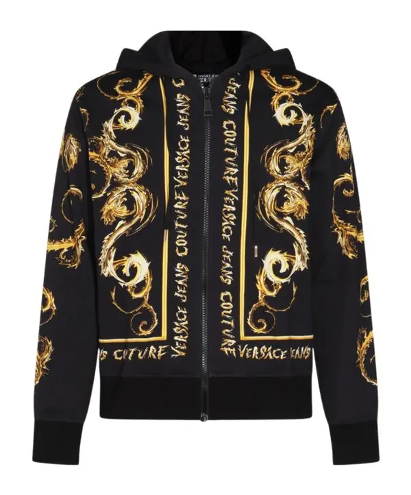 Versace Cotton Hoodie With Logo Detailing