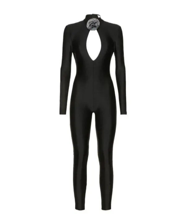 Giuseppe Di Morabito Stretch Shiny Jersey Jumpsuit - Black