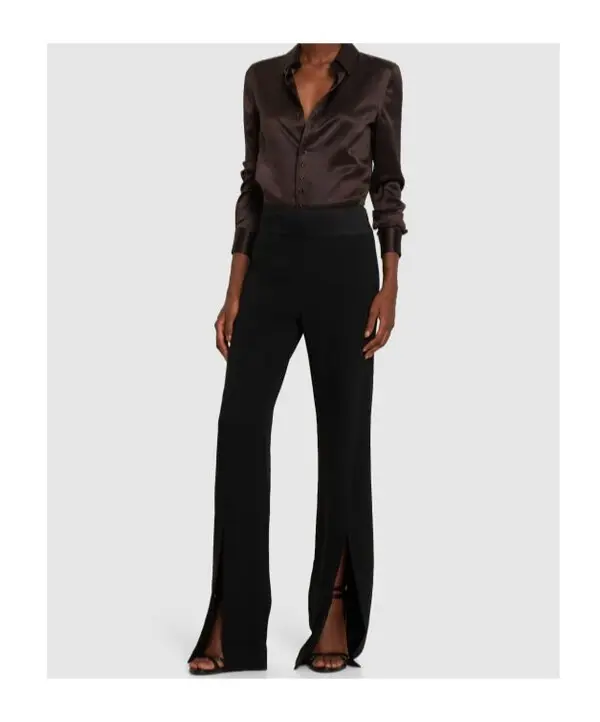 Simkhai High-waisted Wide Leg Pants With Front Slit