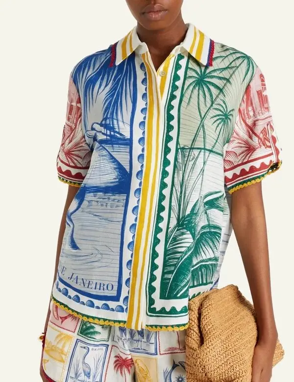 Farm Rio Short-sleeved Printed Shirt