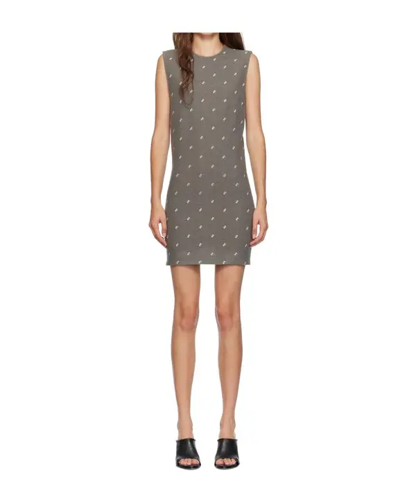 RIER Rierwalker Mini Dress With Embroidered Floral Detail