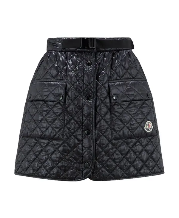 Moncler Quilted Belted Mini Skirt