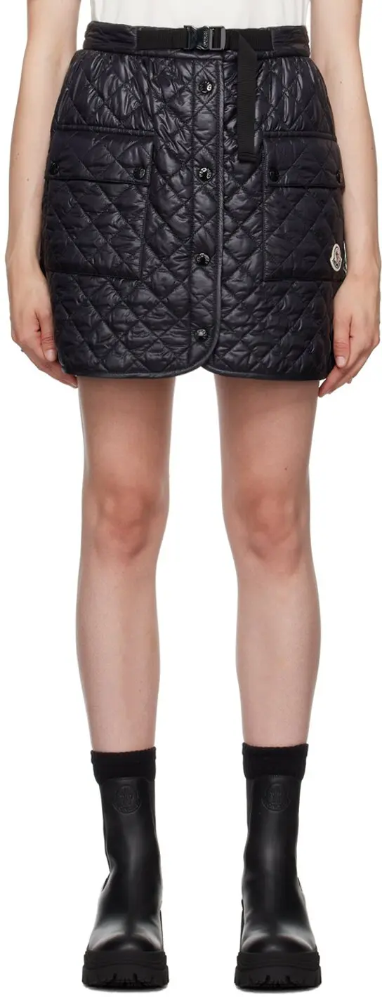 Moncler Quilted Belted Mini Skirt
