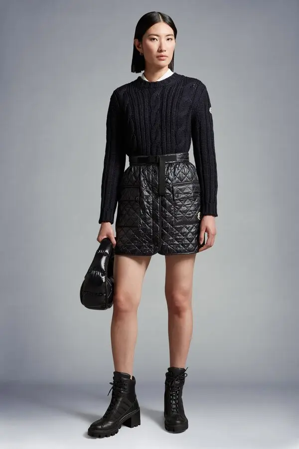 Moncler Quilted Belted Mini Skirt