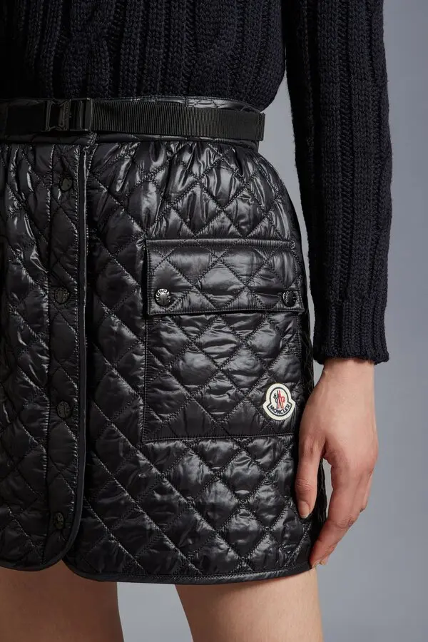 Moncler Quilted Belted Mini Skirt